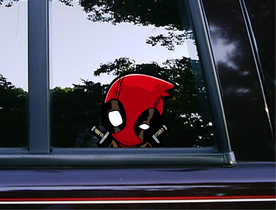 Cute Deadpool Peeking Peeker Marvel Super Heroes Car Decals Anime Funny ...