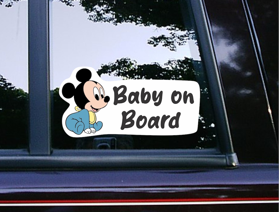 Baby on Board Mickey Mouse Disney Characters Baby Stickers Car Decals ...