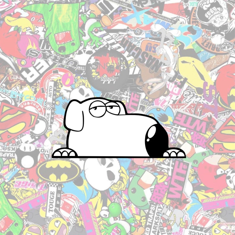 Brian Griffin Peeker Peeking Family Guy Car Decals Cartoon Memes Custom ...