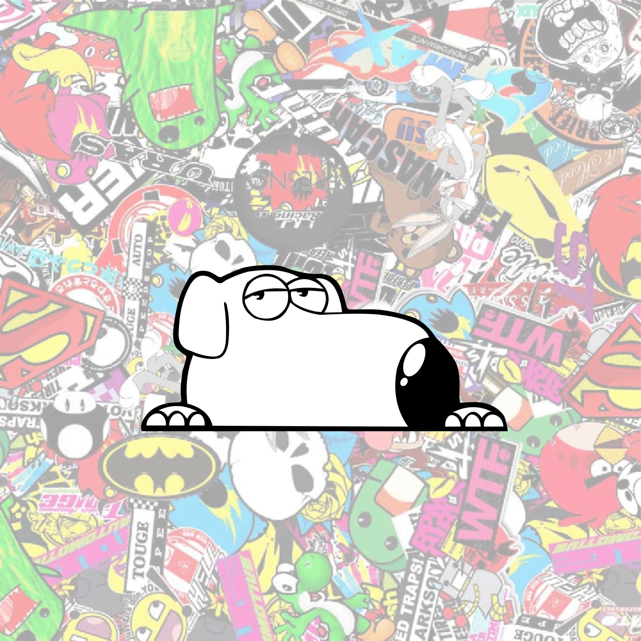 Brian Griffin Peeker Peeking Family Guy Car Decals Cartoon Memes Custom ...