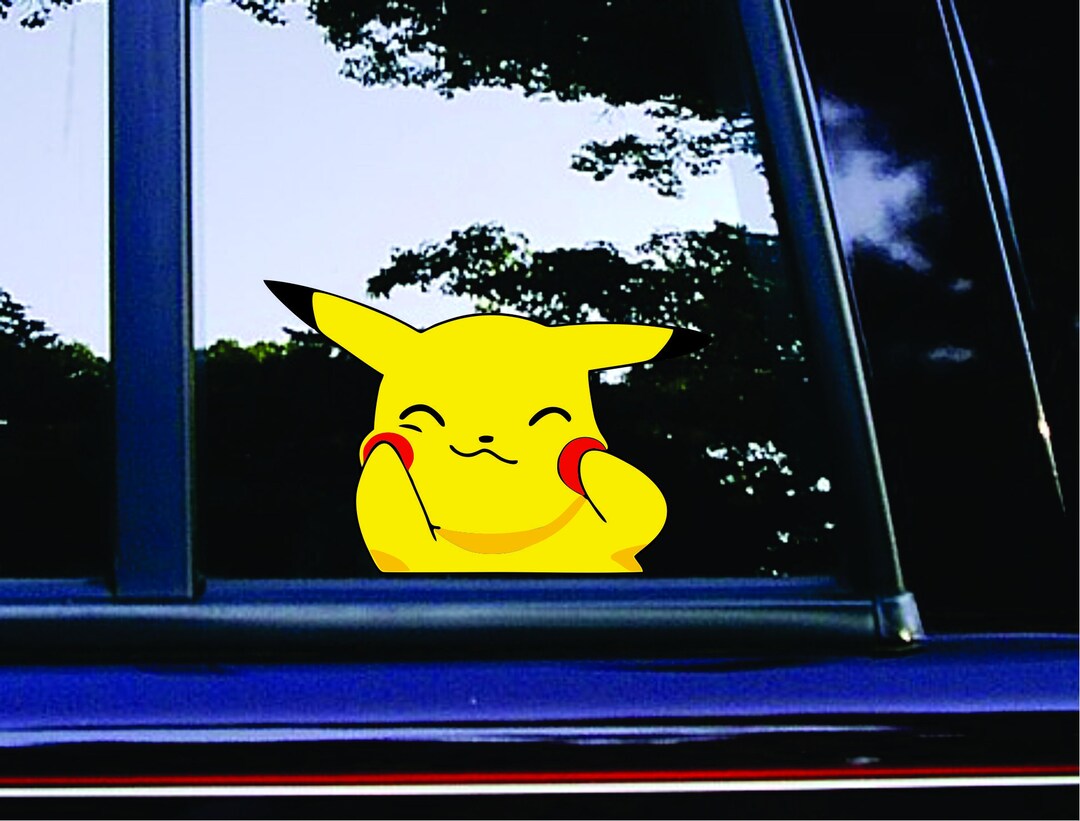 Cute Pikachu Peeker Peeking Anime Pokemon Stickers Car Decals Laptop ...