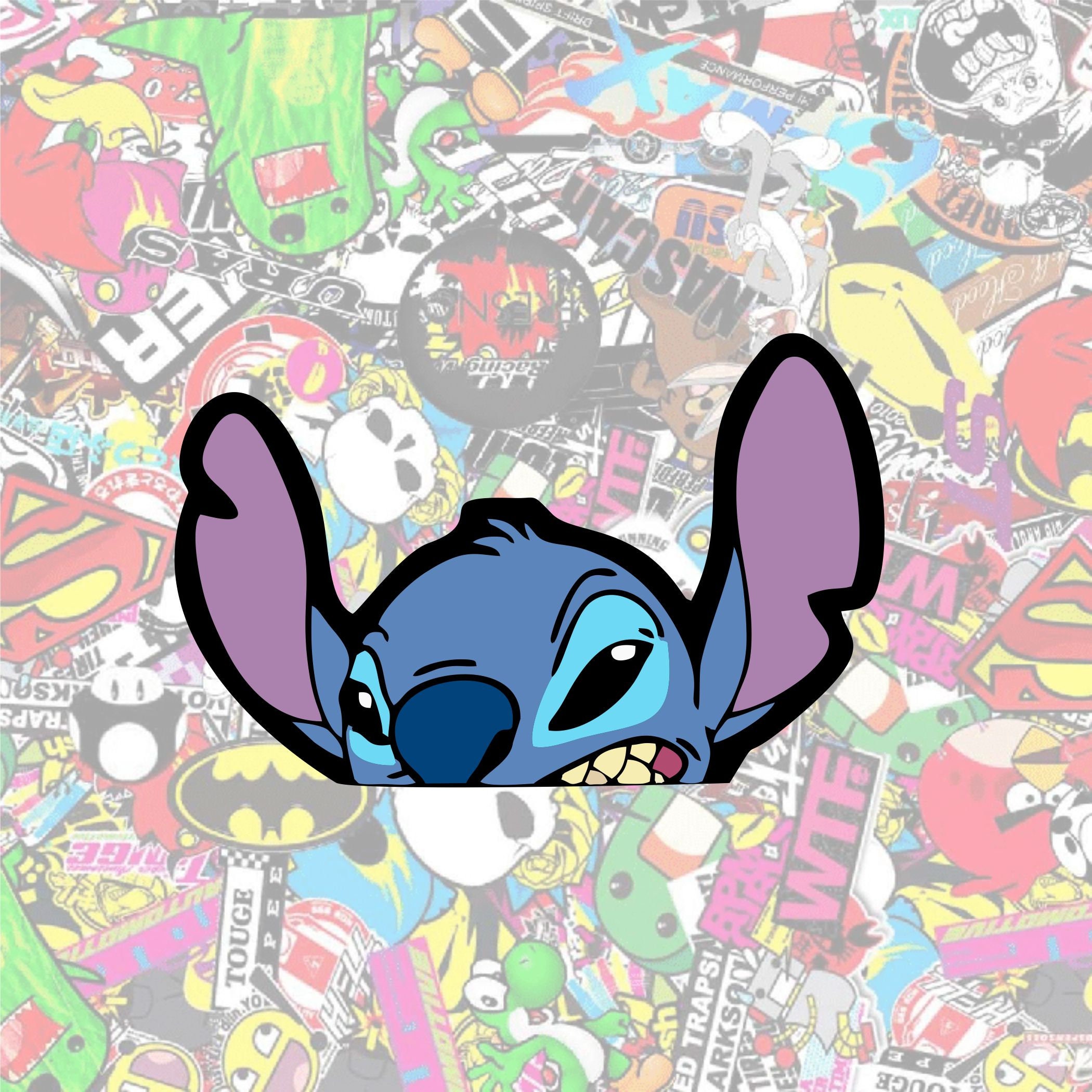 Angry Stitch Peeker Peeking Lilo and Stitch Disney Classic Cartoon Car ...