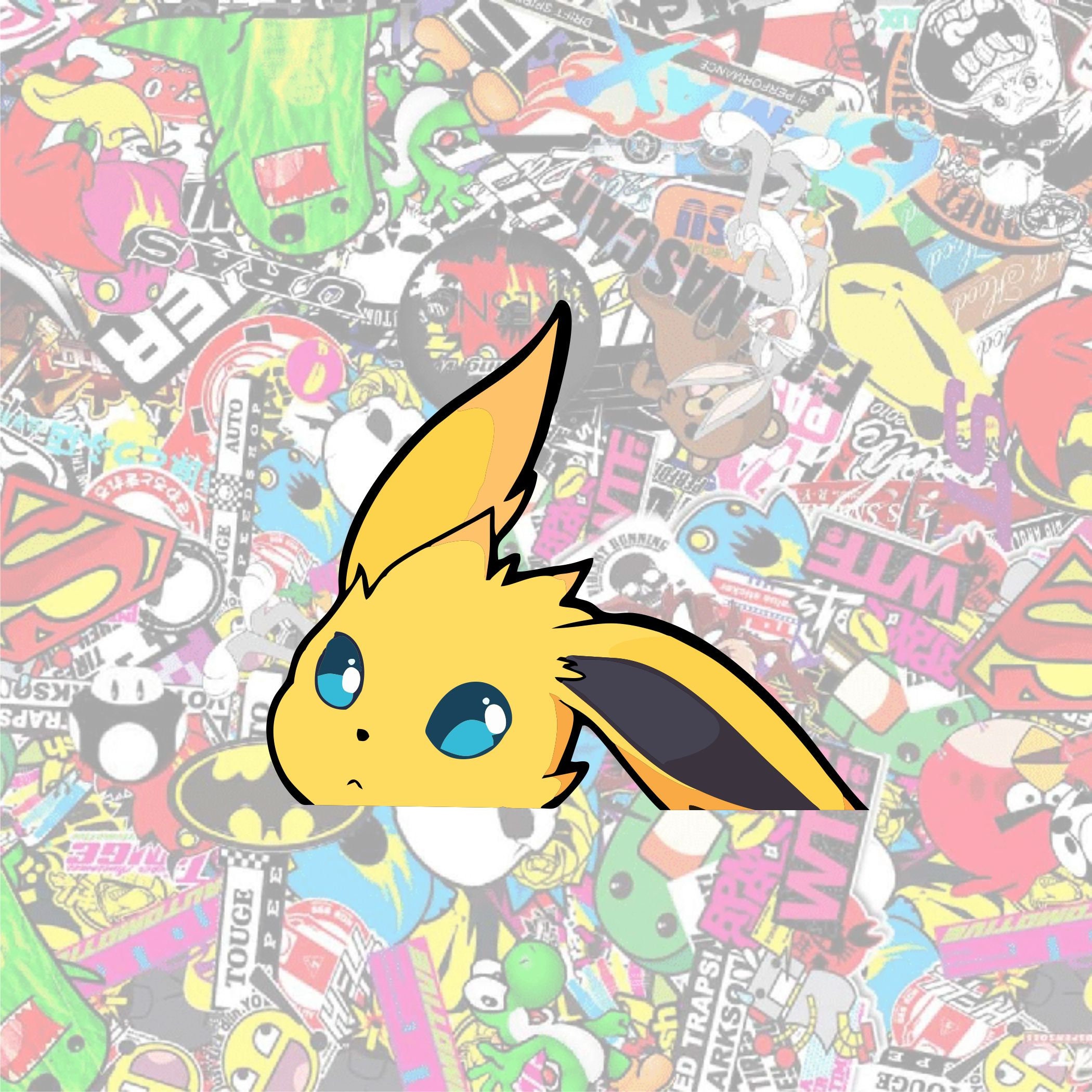 Jolteon Peeker Peeking Thunder Pokemon Eevee Evolutions Car Decals ...