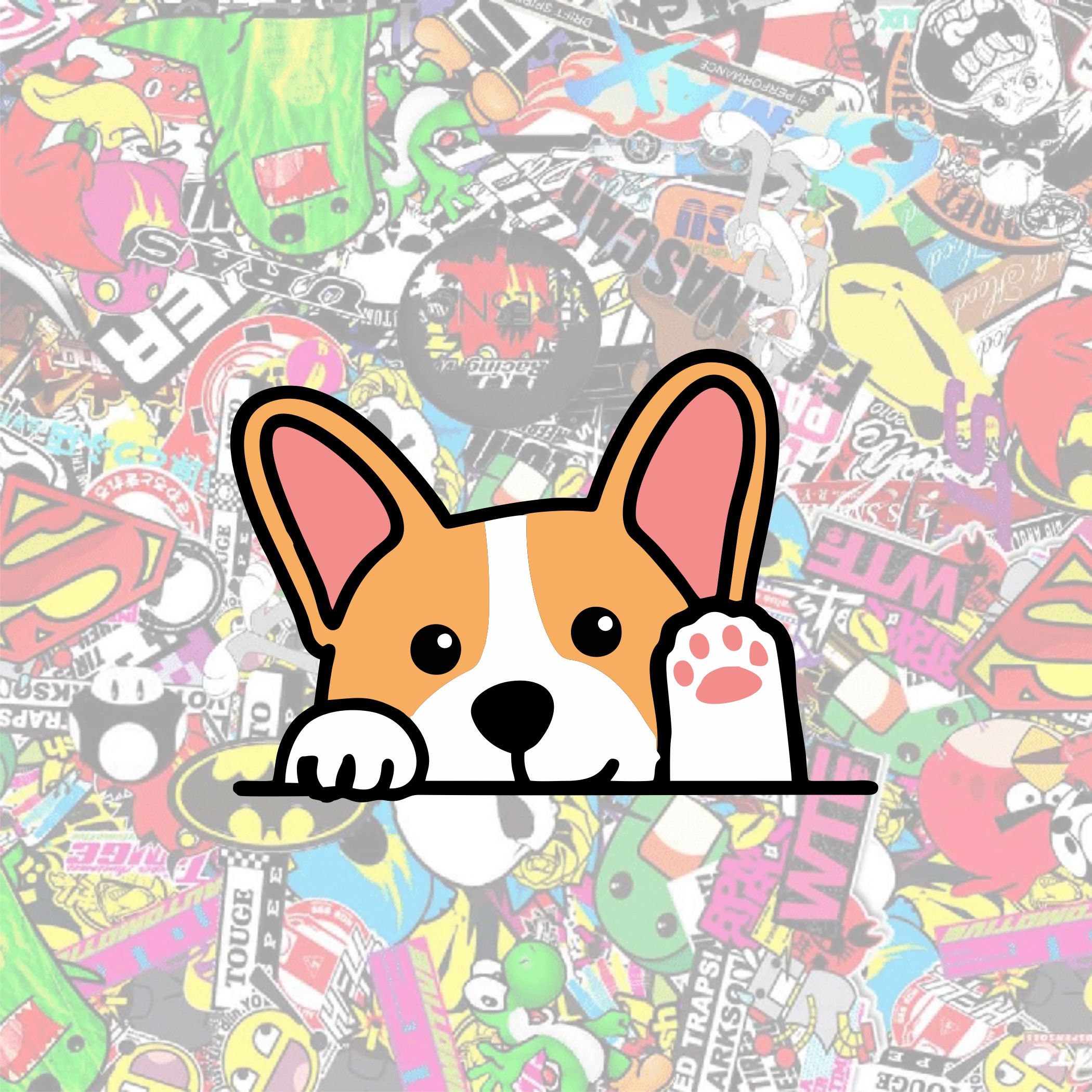 Cute Corgi Peeker Peeking Car Decals Dog Stickers Puppy Decals Laptop ...