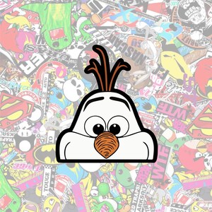 Olaf Peeker Peeking Frozen Movie Disney Funny Cartoon Car Decals Phone ...