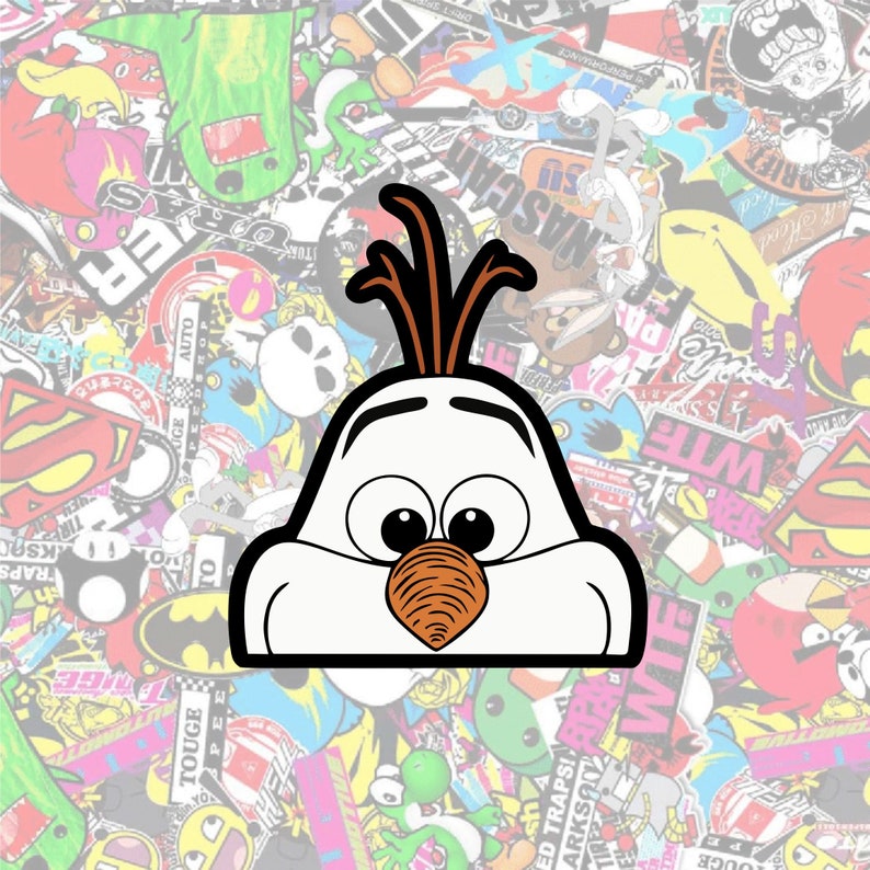Olaf Peeker Peeking Frozen Movie Disney Funny Cartoon Car Decals Phone ...