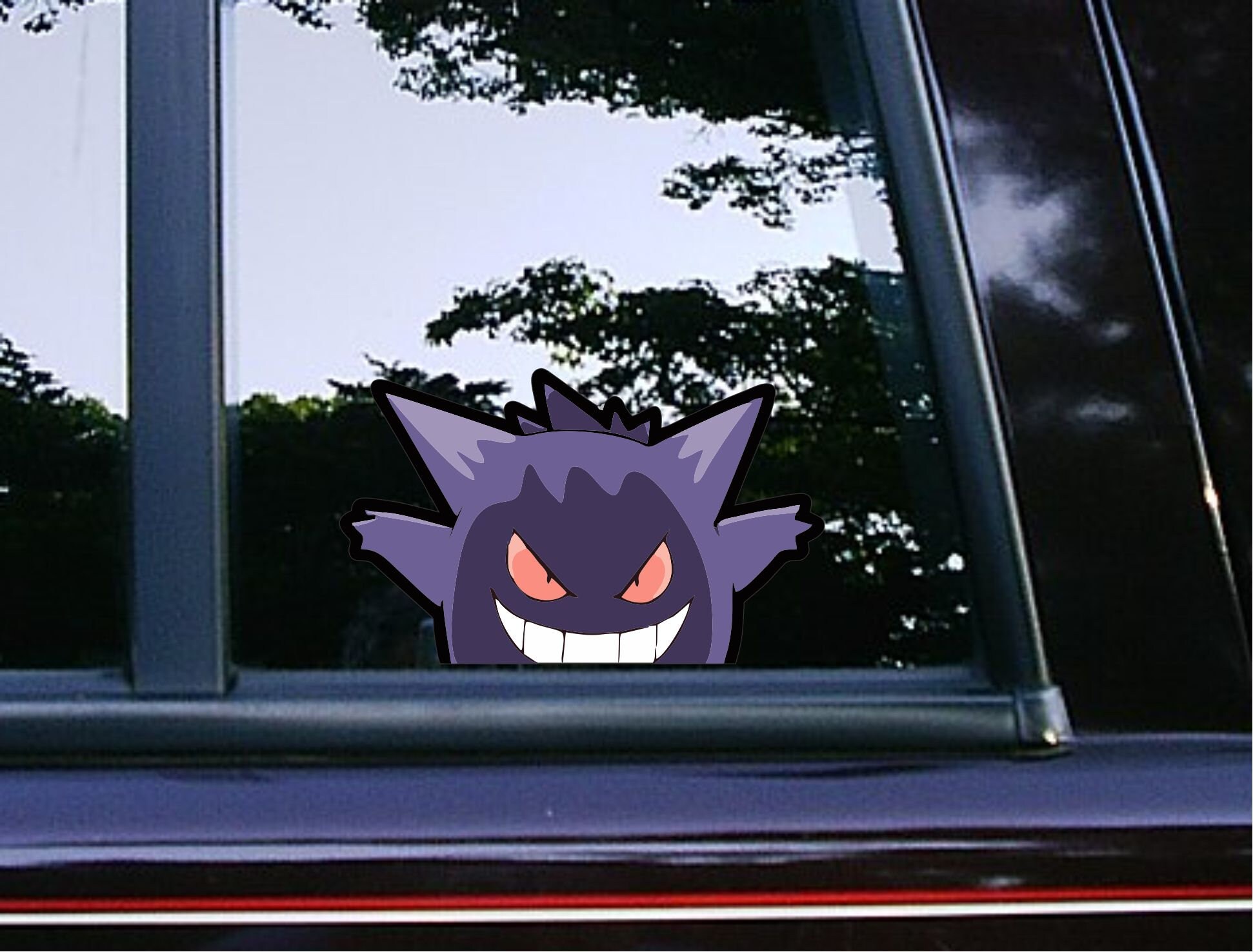 Gengar Smiling Peeker Peeking Pokemon Ghost Characters Car Decals ...