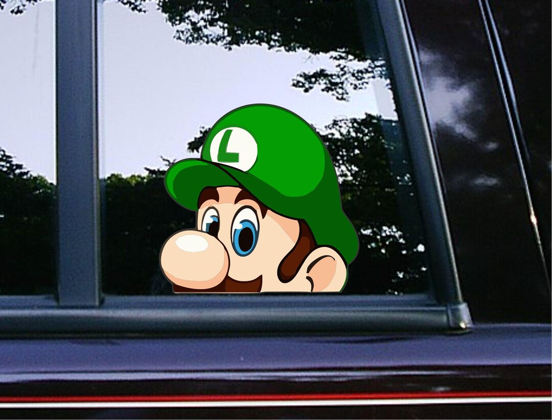 Cute Luigi Peeker Peeking Super Mario Bros Video Game Characters Car ...