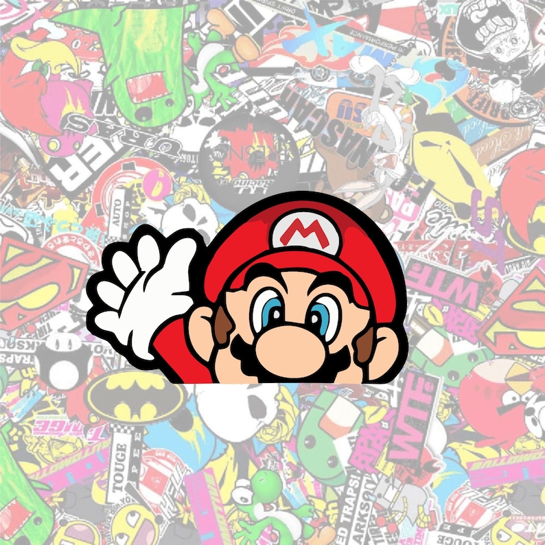 Mario Peeking Peeker Video Games Super Mario Bros Car Decals Anime ...