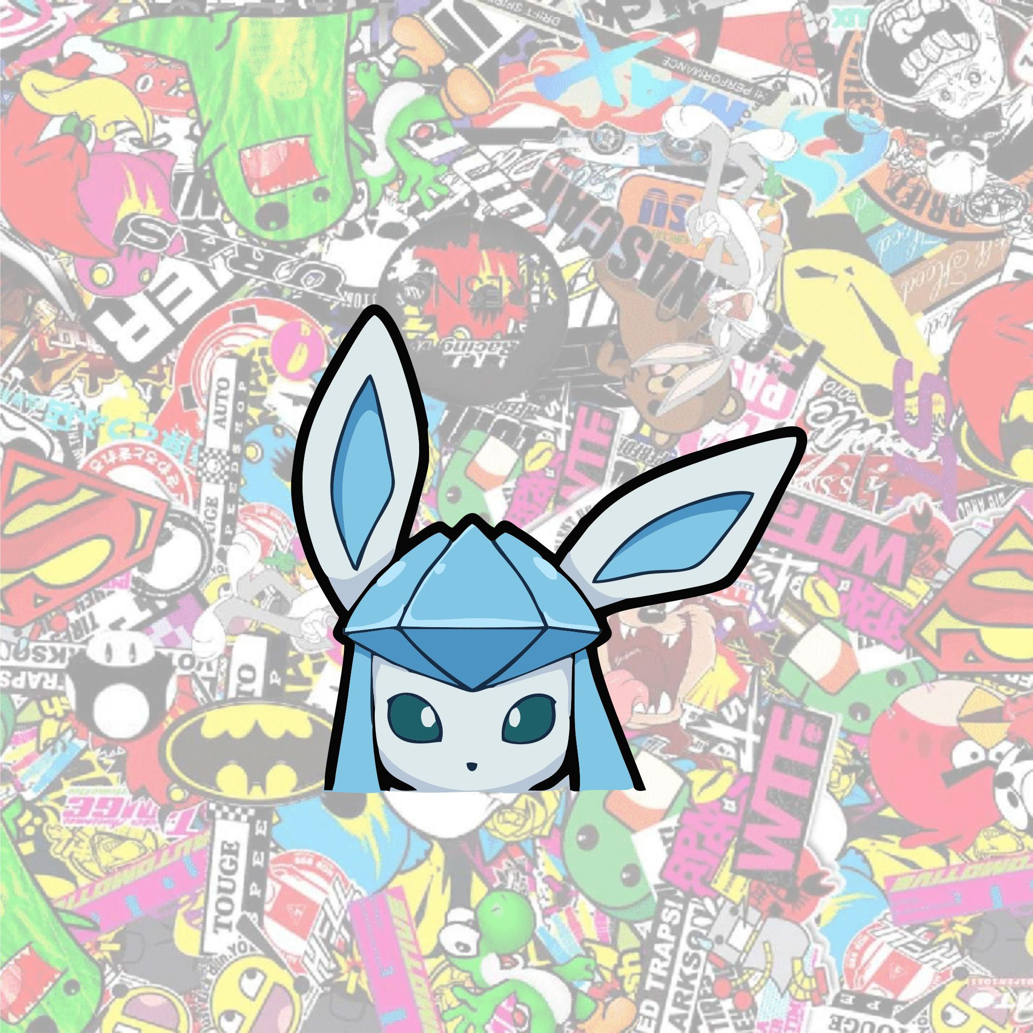 Glaceon Peeker Peeking Ice Pokemon Eevee Evolutions Car Decals Laptop ...
