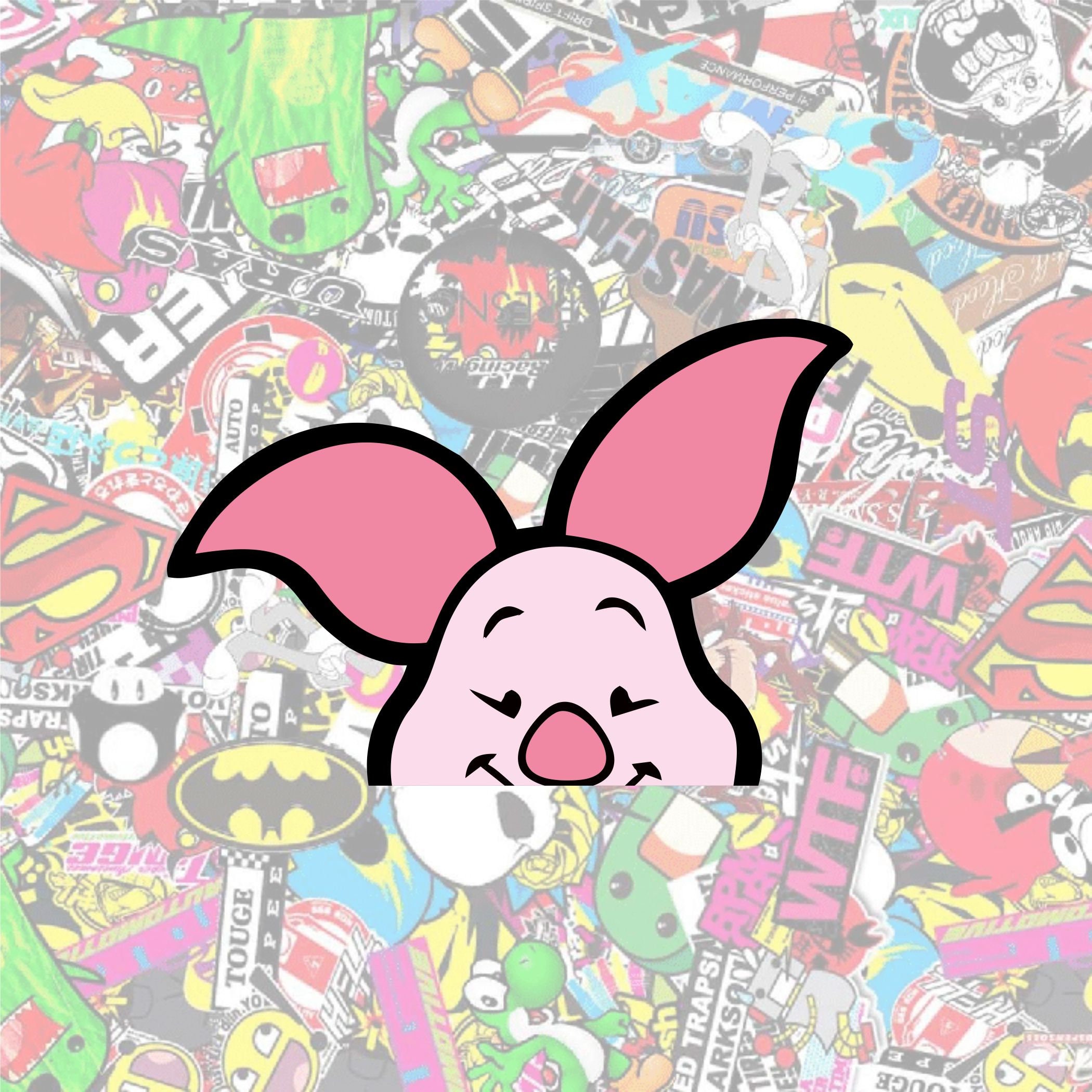 Piglet Peeker Peeking Winnie the Pooh Disney Classic Cartoon Car Decals ...