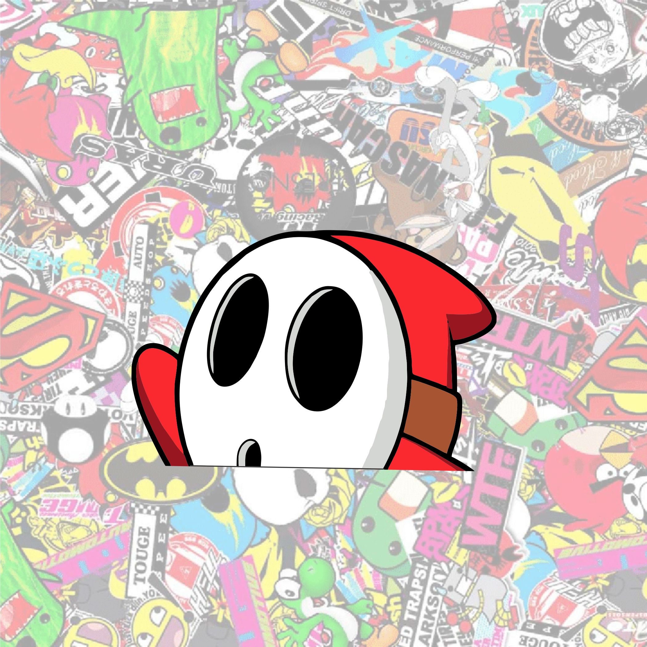 Shy Guy Peeker Peeking Super Mario Bros Video Game Car - Etsy