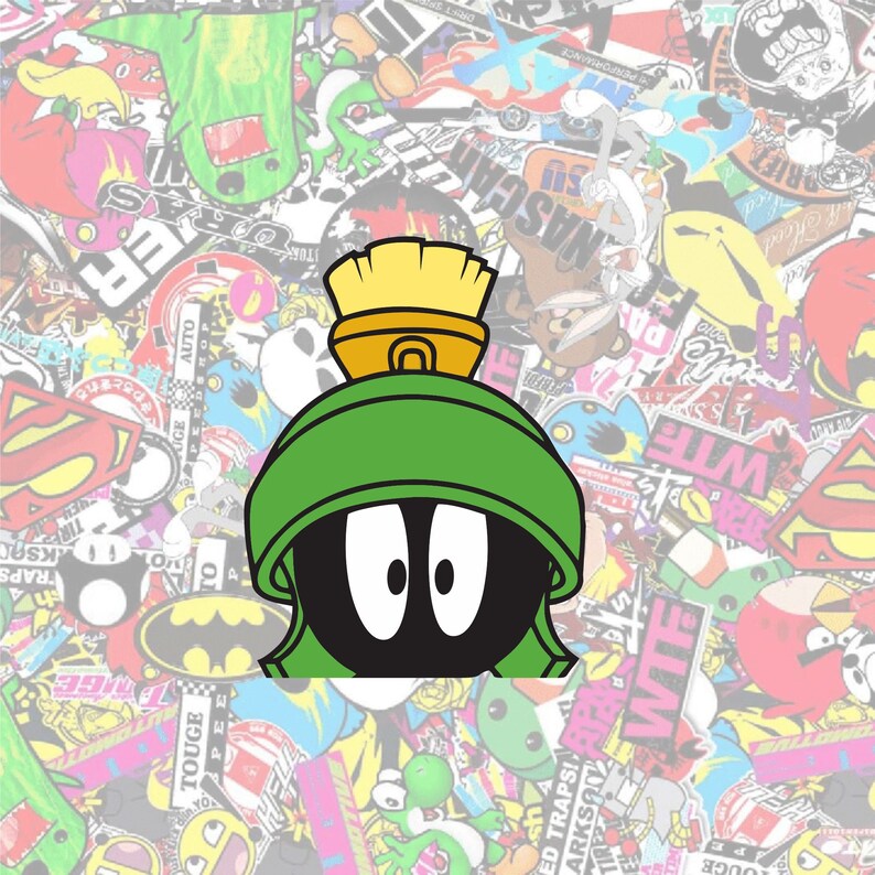 Marvin the Martian Peeker Peeking Car Decals Pop Culture - Etsy