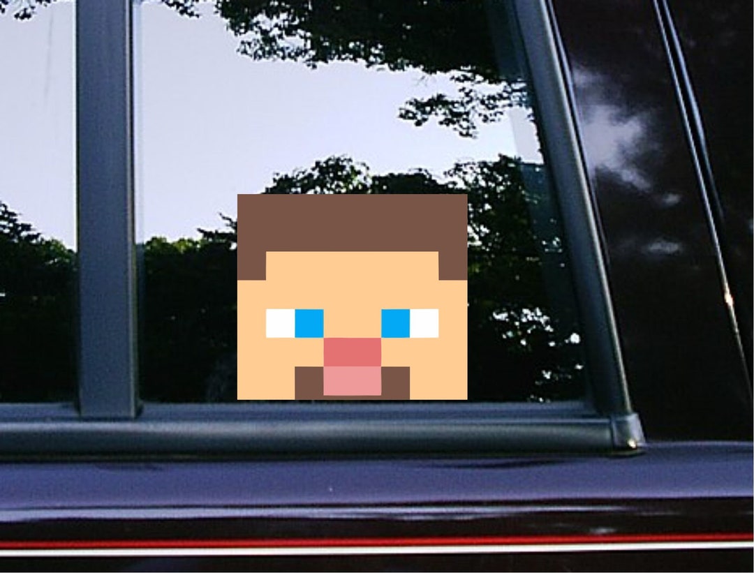 Steve Peeker Peeking Car Decals Minecraft Video Game Character Laptop ...
