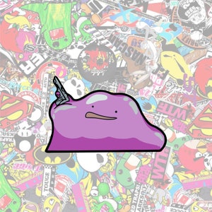 Ditto With Gun Peeker Peeking Pokemon Car Decals Memes Custom Stickers ...