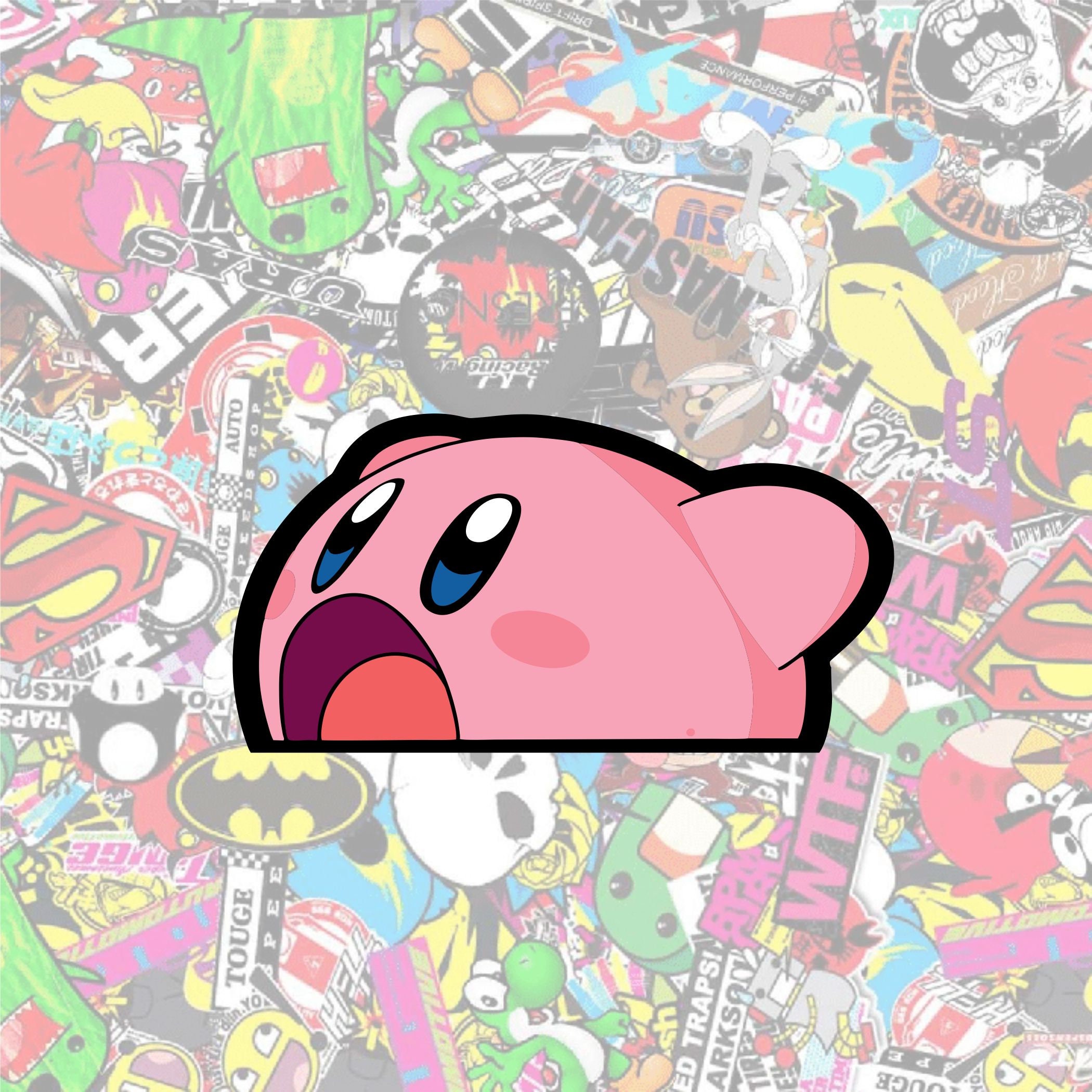 Cute Kirby Peeker Peeking Car Decals Video Game Stickers Nintendo ...