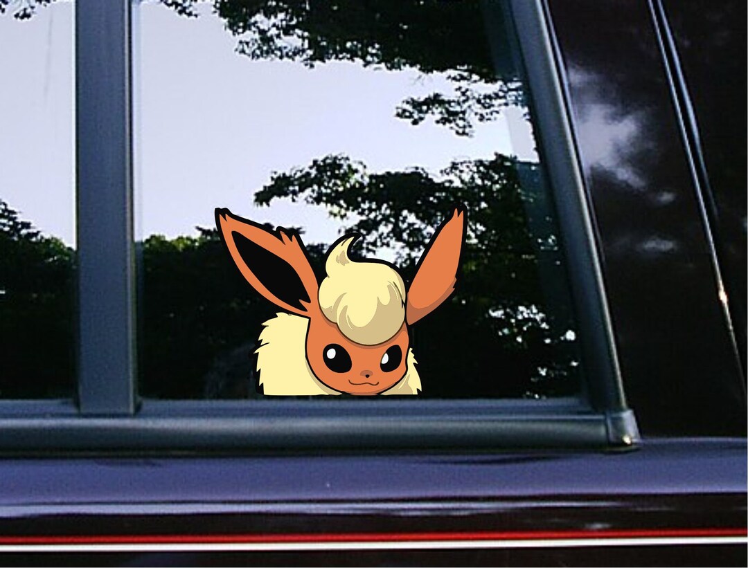 Flareon Peeker Peeking Pokemon Eevee Evolutions Car Decals Laptop ...
