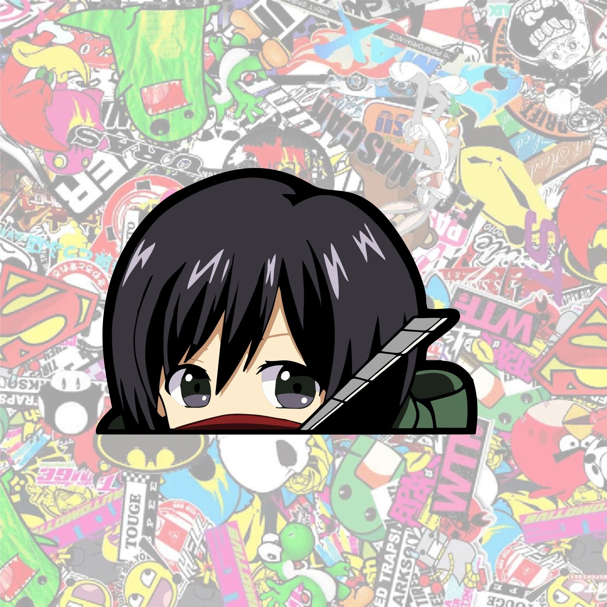 Mikasa Peeker Peeking Anime Characters Manga Books Car - Etsy