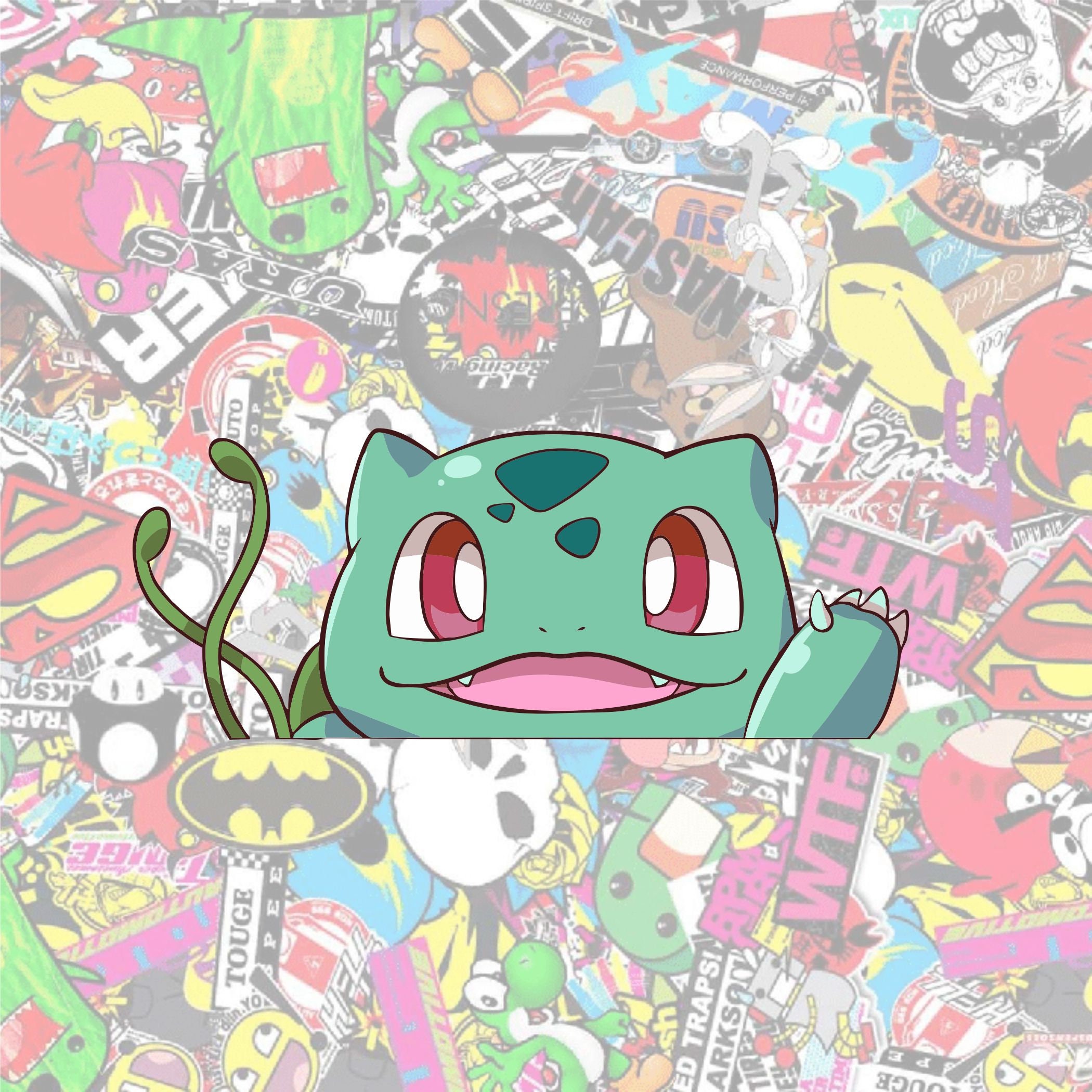 Bulbasaur Peeker Peeking Pokemon First Gen Characters Car Decals ...