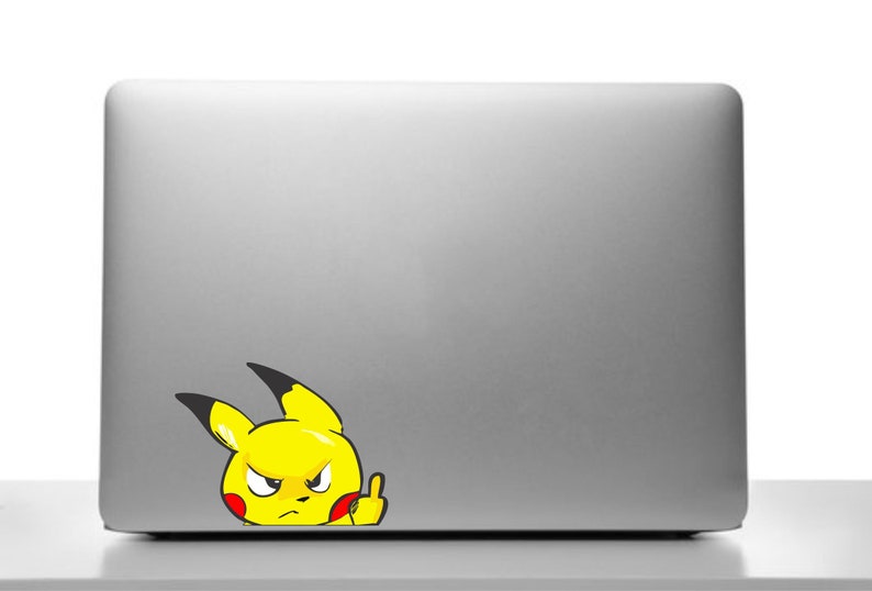 Angry Pikachu Middle Finger Peeker Peeking Anime Memes Car Decals ...