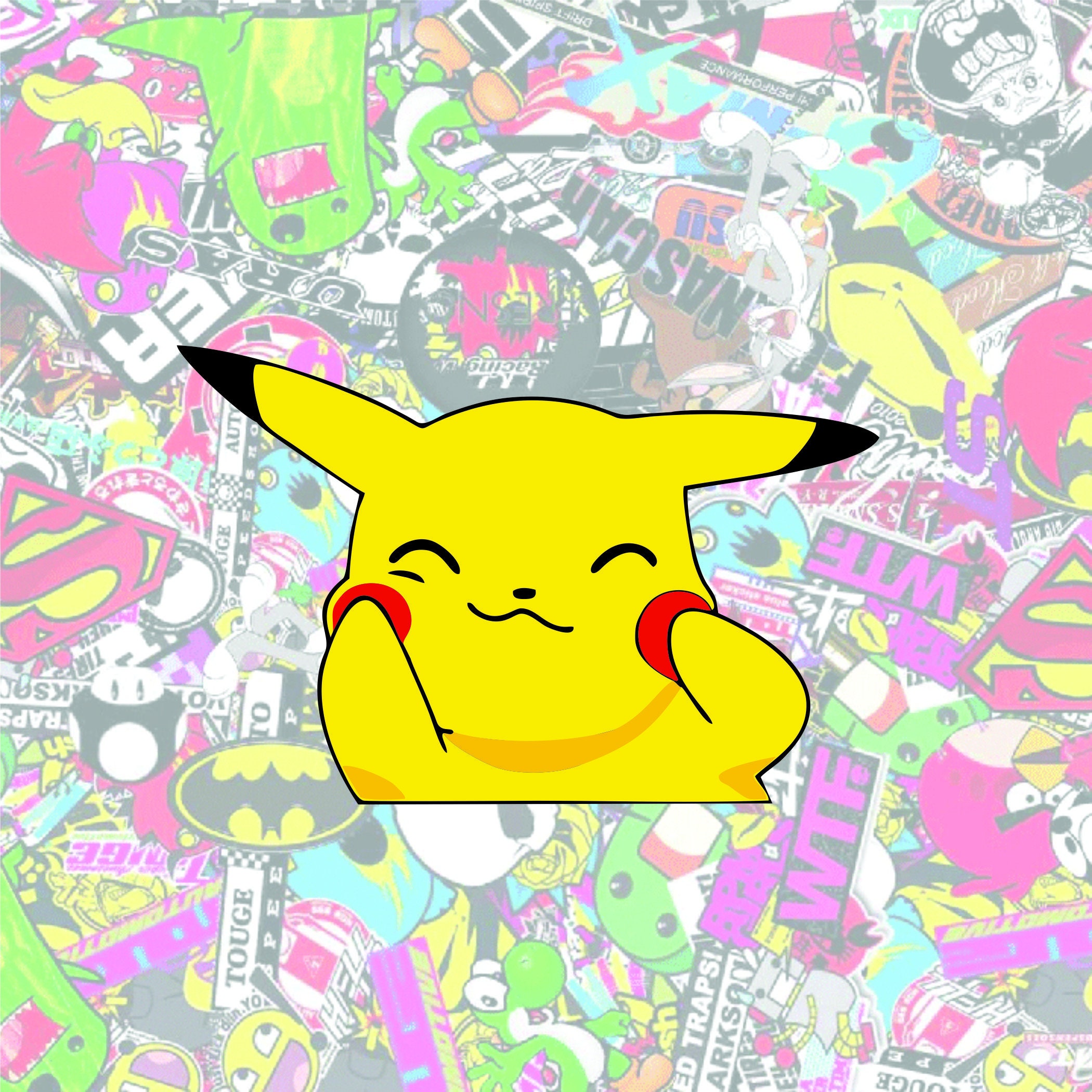 Cute Pikachu Peeker Peeking Anime Pokemon Stickers Car - Etsy