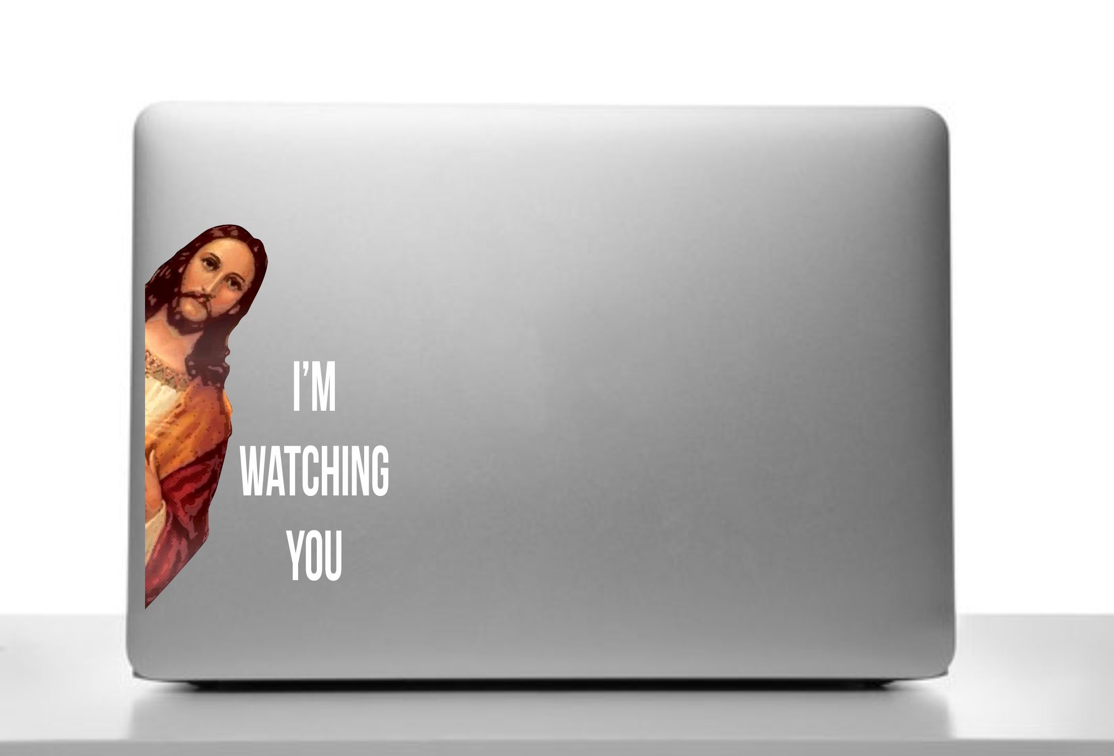 Jesus is Watching You Peeker Peeking Funny Stickers Car Decals MacBook ...
