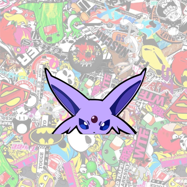 Espeon Peeker Peeking Pokemon Eevee Evolutions Car Decals MacBook ...