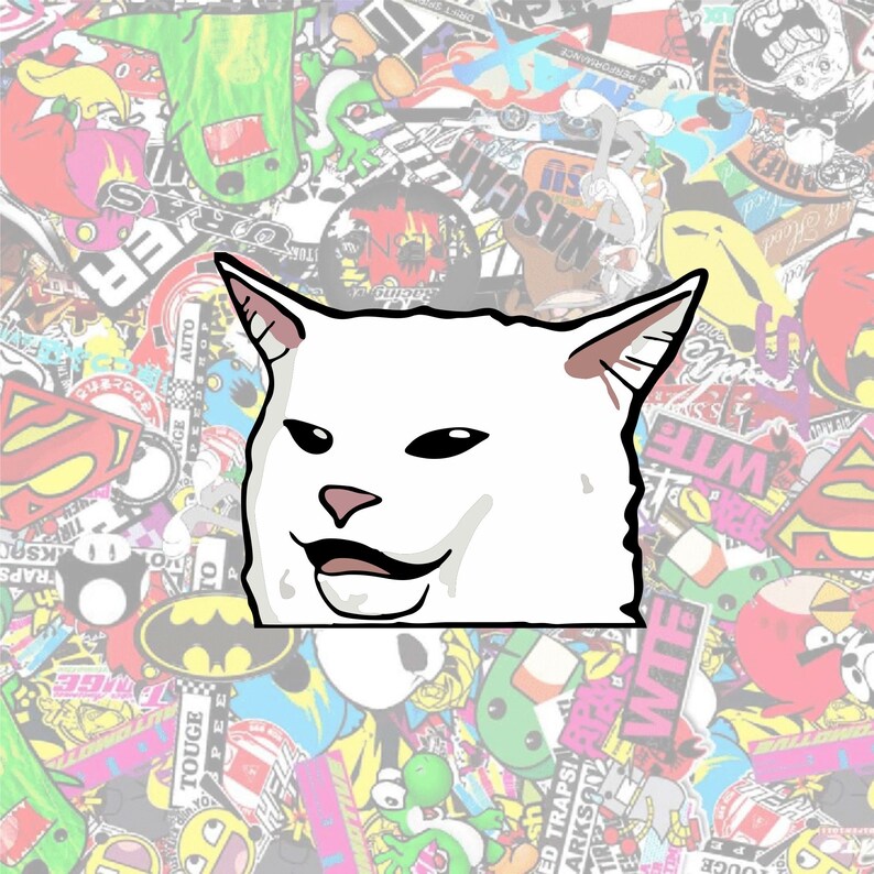 Confused Cat Meme Peeker Peeking Car Decals Funny Stickers Kitty ...