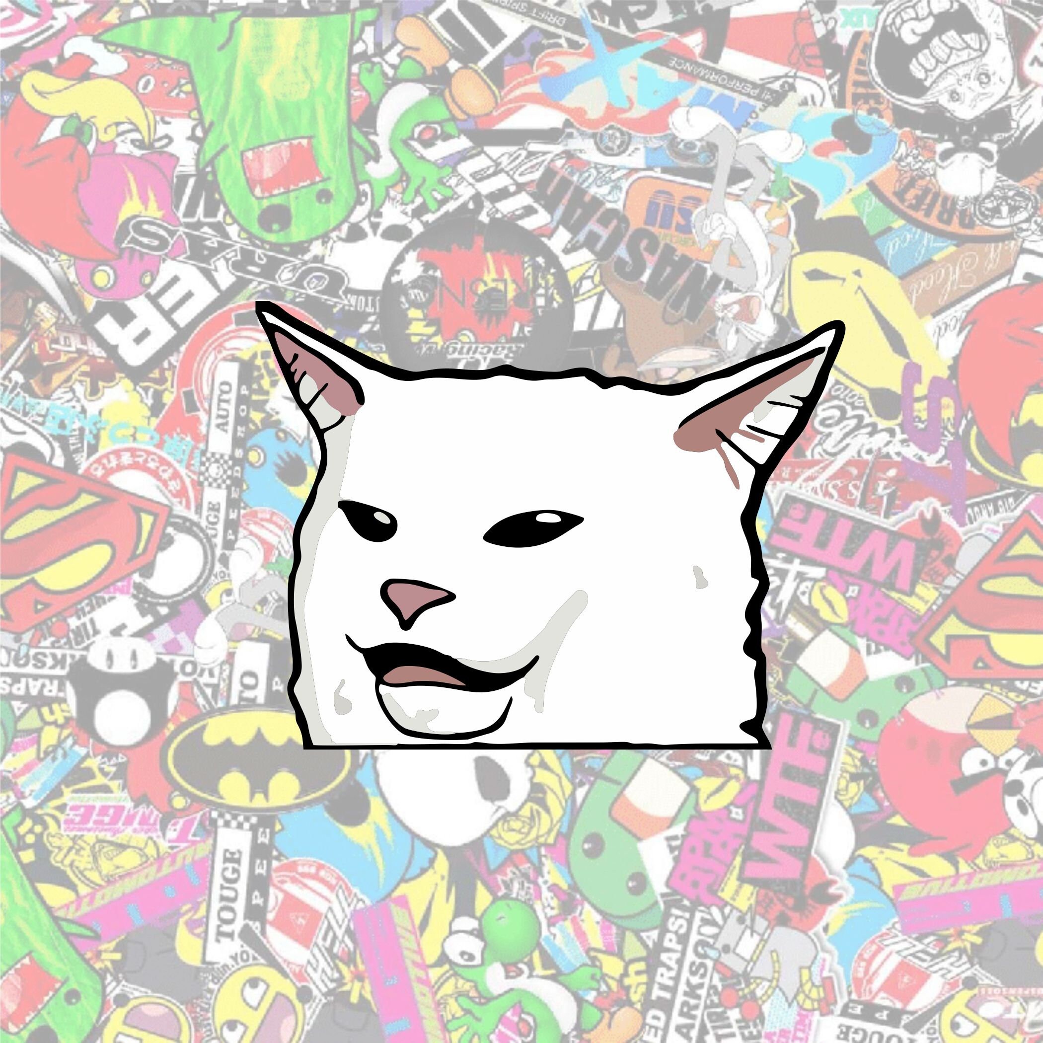 Confused Cat Meme Peeker Peeking Car Decals Funny Stickers Kitty ...