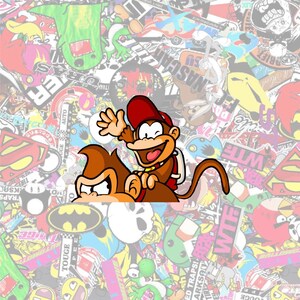 Donkey and Diddy Kong Peeking Peeker Games SNES Games Car Decals ...