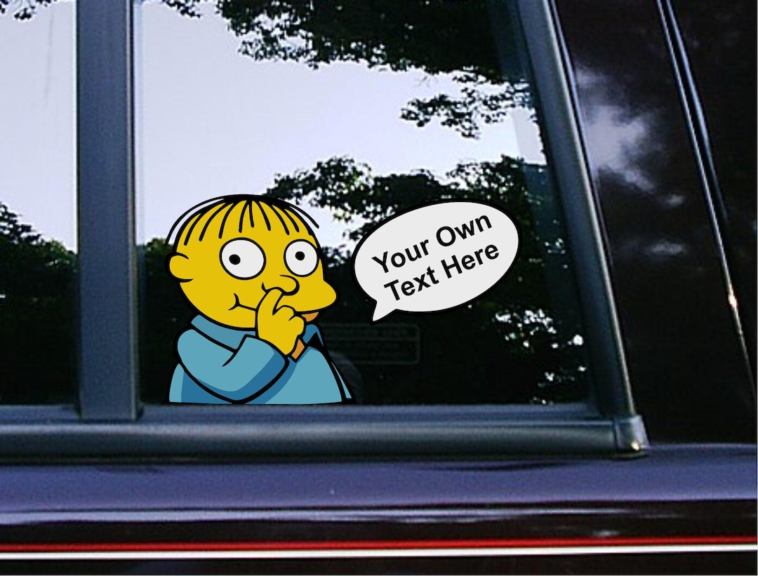 Ralph Wiggum Peeking Peeker Custom Text Custom Stickers Car Decals Your ...