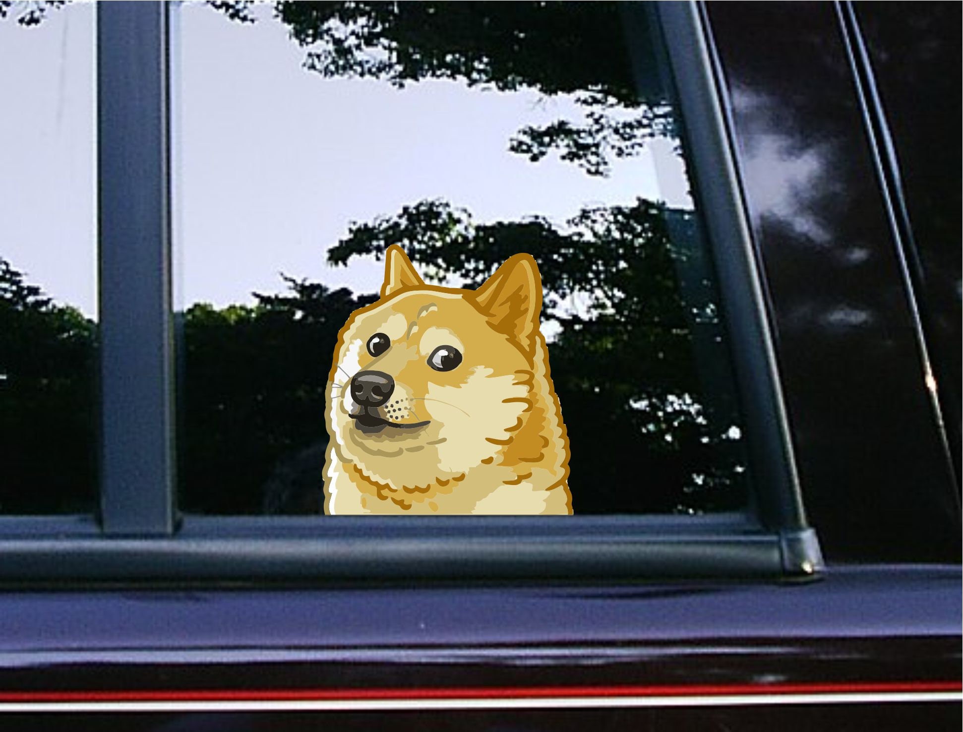 Shiba Doge Meme Peeker Peeking Car Decals Funny Stickers Laptops Mug ...