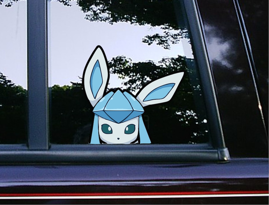 Glaceon Peeker Peeking Ice Pokemon Eevee Evolutions Car Decals Laptop ...