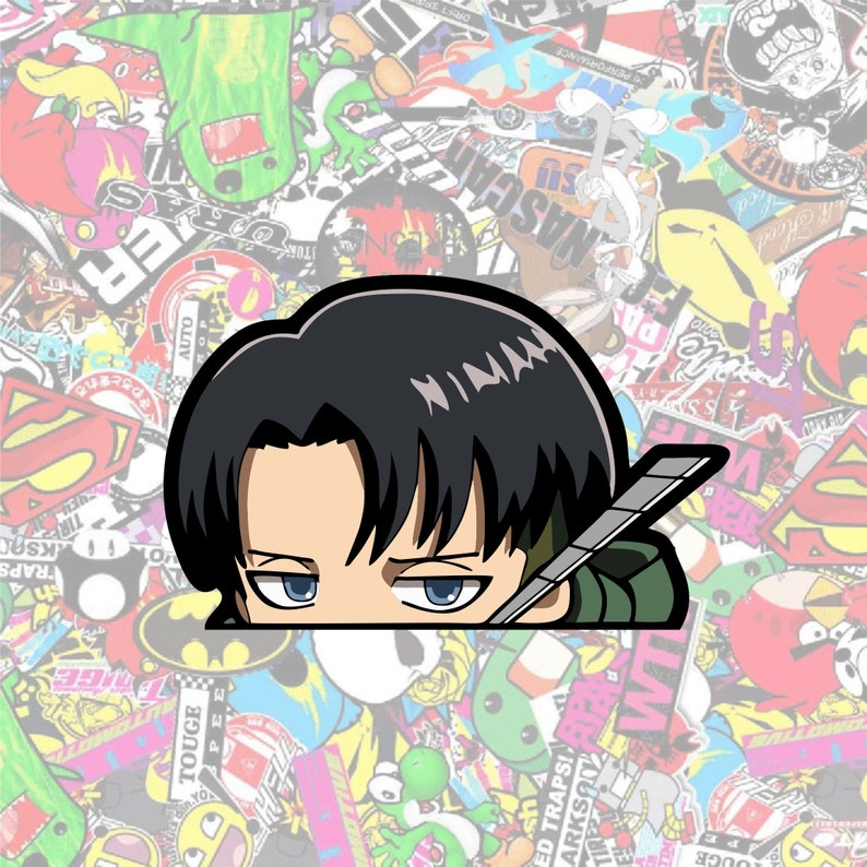 Levi Peeker Peeking Anime Characters Manga Books Car Decals ...