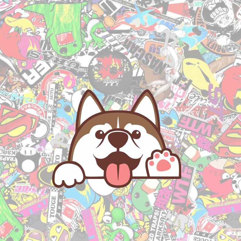 Siberian Husky Peeker Peeking Car Decals Dog Stickers Puppy Decals ...