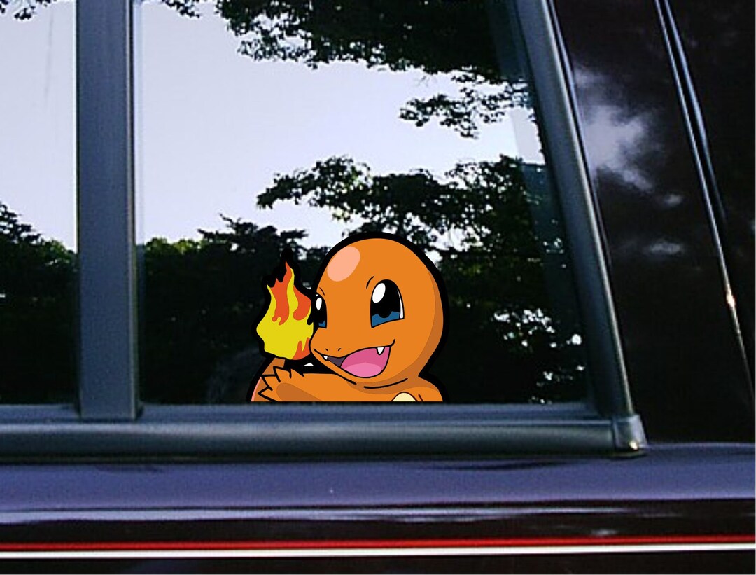 Charmander Waving Peeker Peeking Pokemon Custom Stickers Car Decals ...