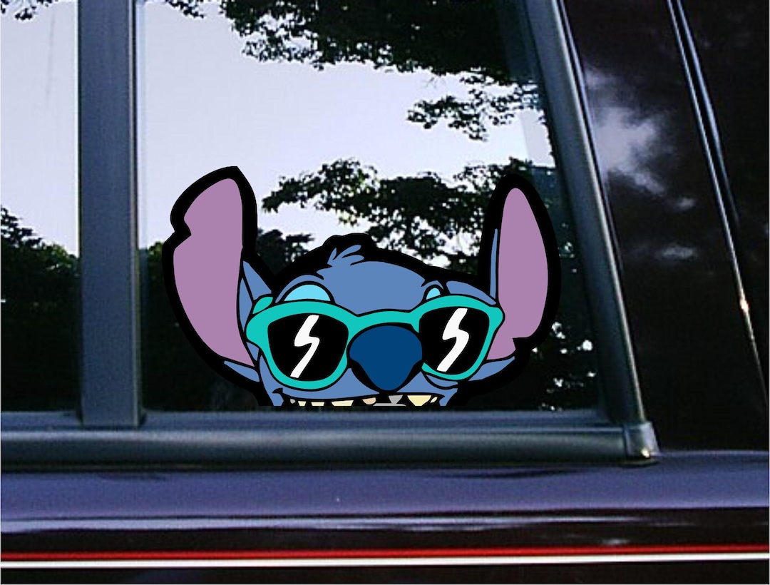 Stitch With Glasses Peeker Peeking Car Decals Disney Stickers Lilo and ...