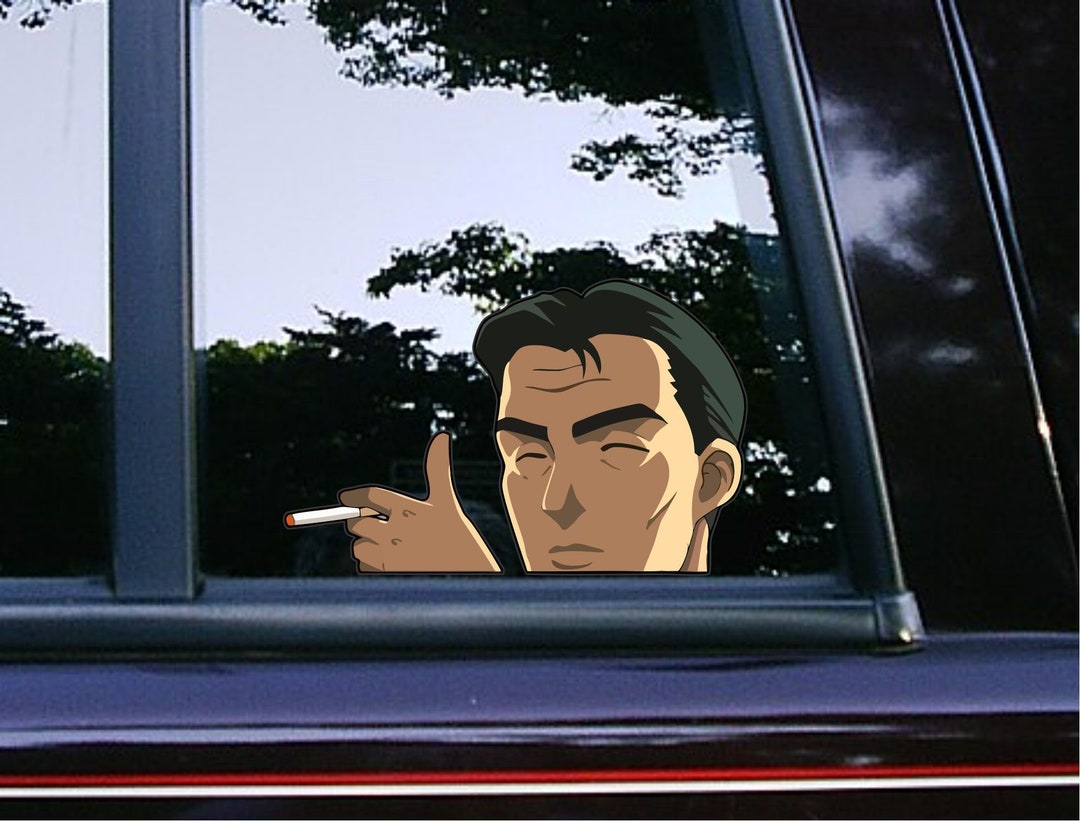 Bunta Smoking Peeker Peeking Initial D Car Decals AE86 MacBook Custom ...