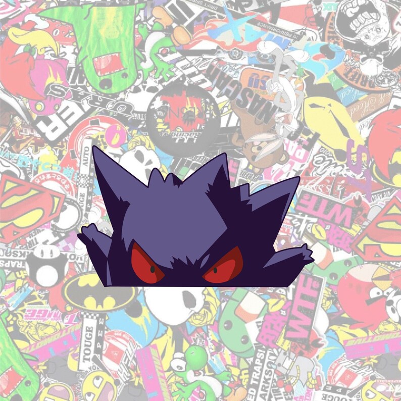 Gengar Peeker Peeking Pokemon Ghost Characters Car Decals MacBook ...