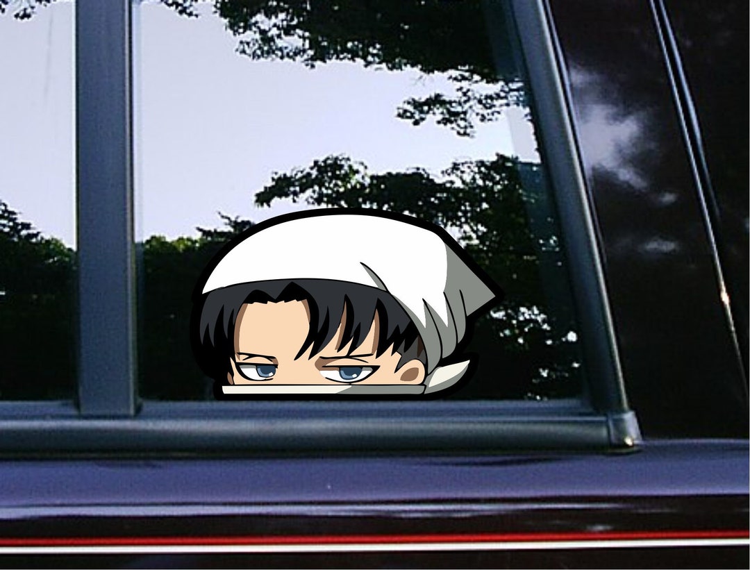 Levi Cleaner Maid Peeker Peeking Anime Car Decals Attack Stickers iPad ...