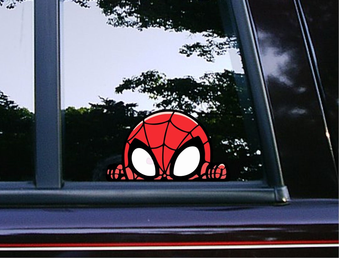 Spider-man Peeking Peeker Marvel Super Heroes Car Decals Anime Funny ...