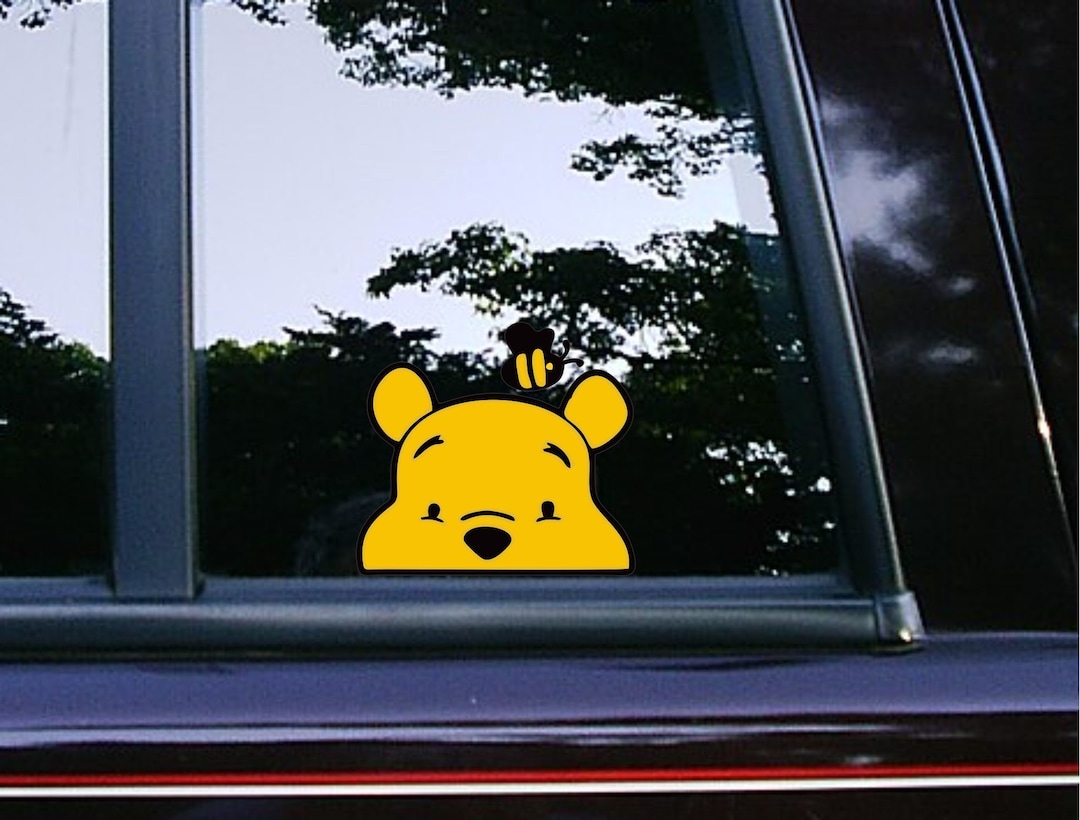Winnie the Pooh Peeker Peeking Cute Bear Disney Classic Cartoon Car ...