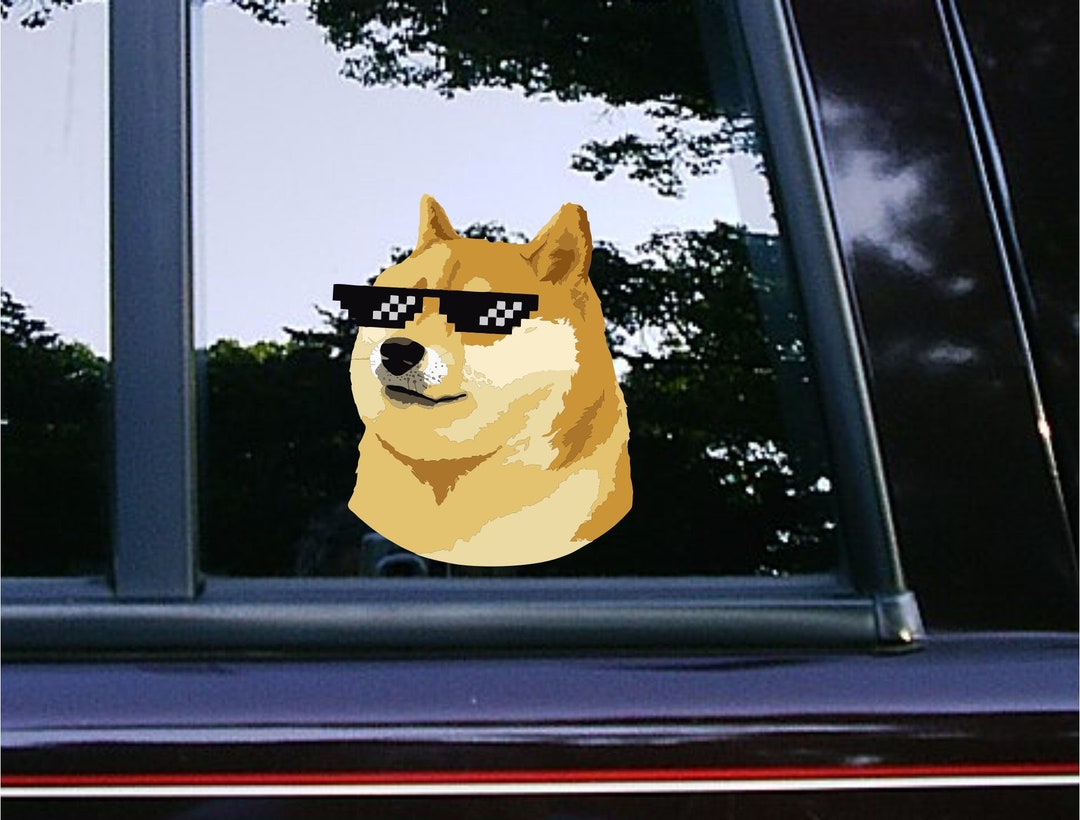Shiba Doge Meme Thug Life Peeker Peeking Car Decals Funny Stickers ...