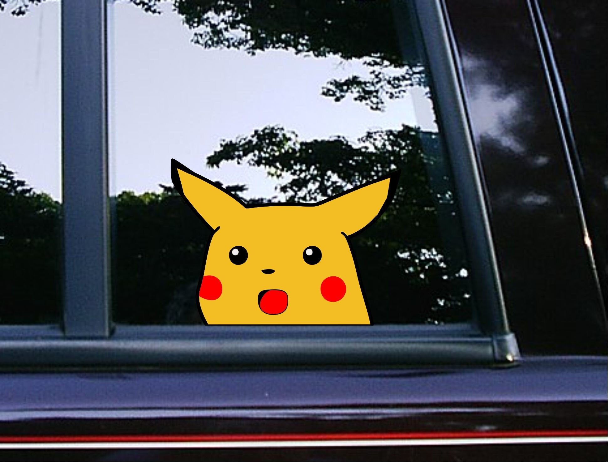 Pikachu Concern Suprize Meme Peeker Peeking Pokemon Car Decals MacBook ...