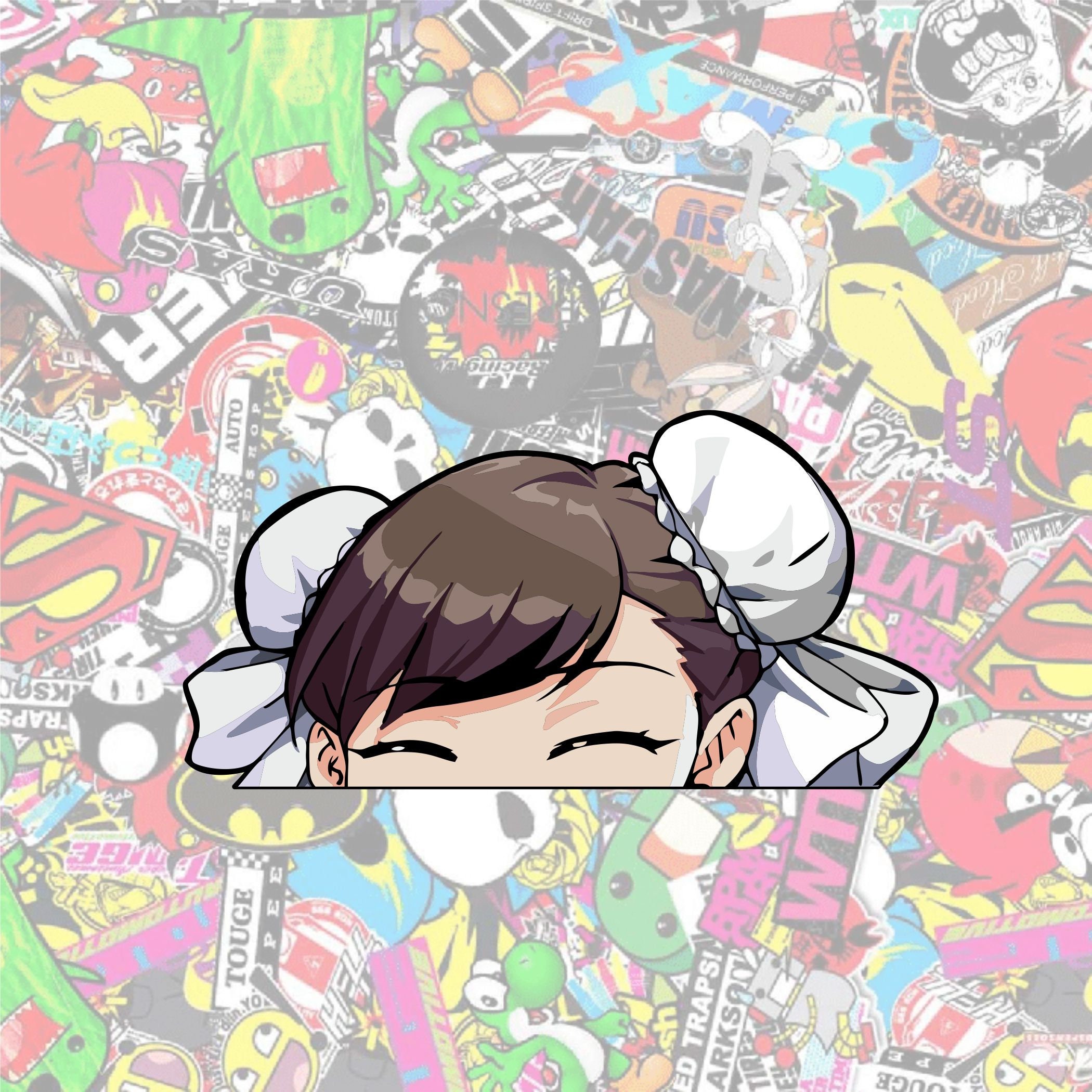 Chun Li Peeker Peeking Car Decals Pop Culture Street Fighter Android ...