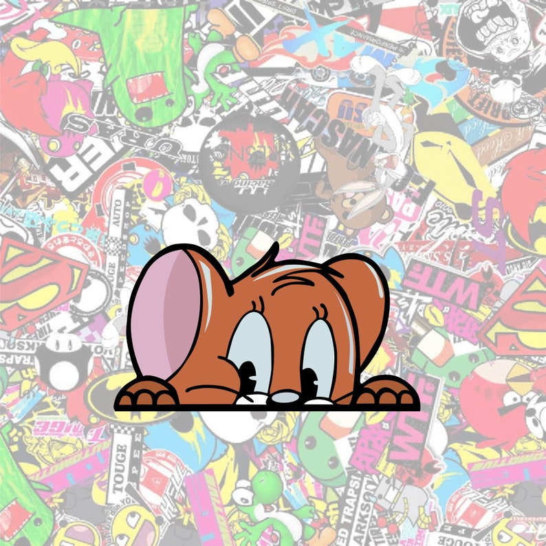 Jerry Peeker Peeking Car Decals Tom and Jerry Pop Culture Mouse Android ...