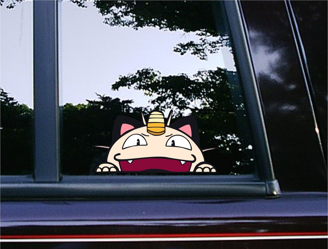 Meowth Peeker Peeking Pokemon Cat Stickers Car Decals Laptop iPhone ...