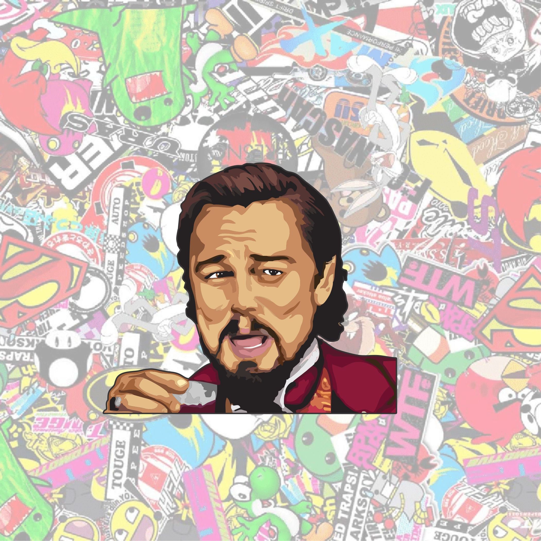 Leonardo Meme Peeker Peeking Social Media Memes Custom Stickers Car ...