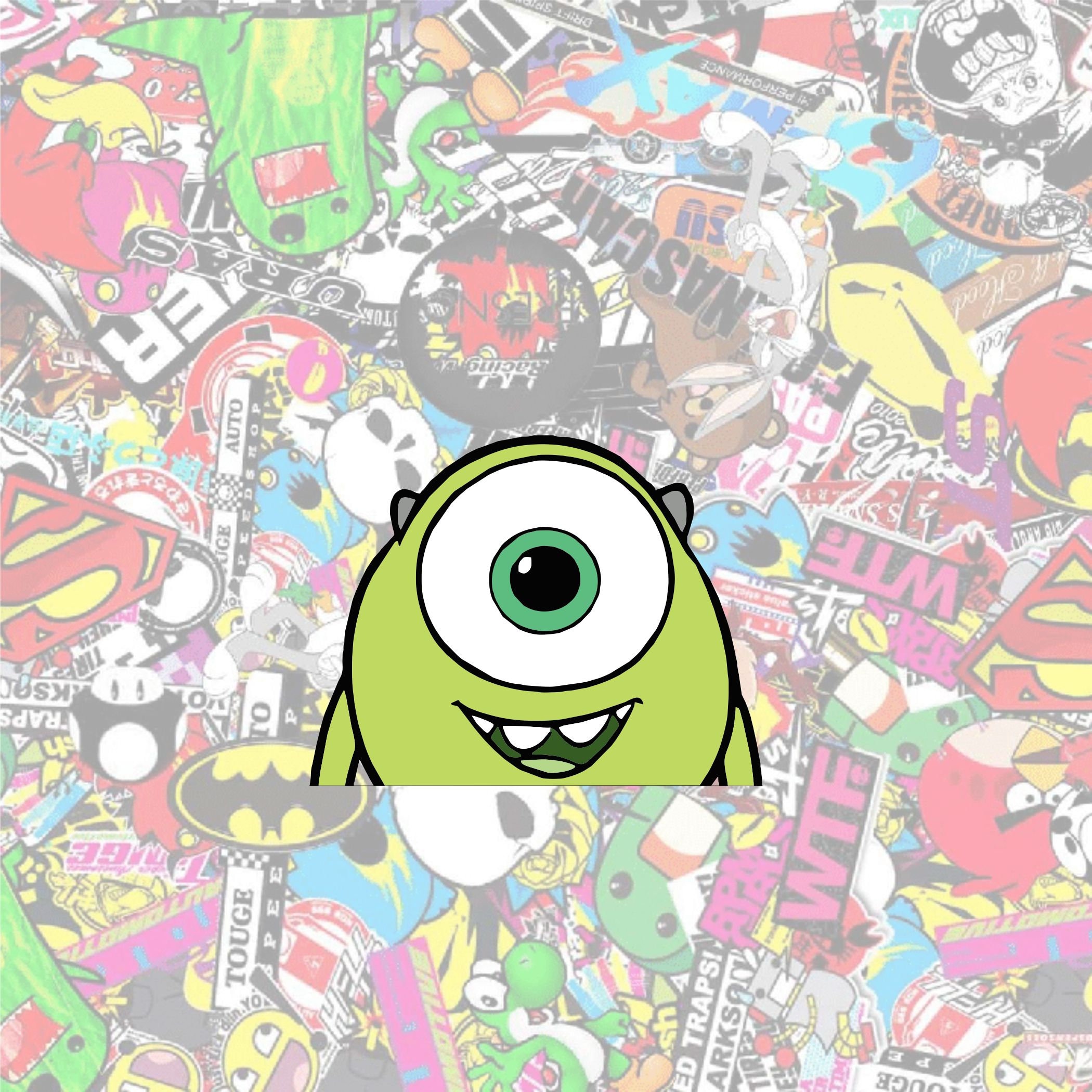 Mike Wazowski Peeker Peeking Monsters Inc. Car Decals Disney Stickers ...