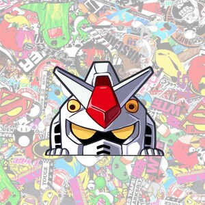 Cute Gundam RX78 Peeker Peeking Robot Anime Car Decals MacBook Android ...